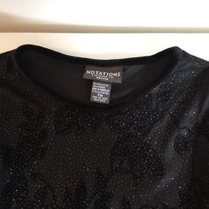 Notations | Tops | Notations Clothing Co Black Glitter Beaded Blouse ...
